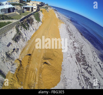 Sea defense against coastal erosion at Noosa Heads, Sunshine Coast, Queensland, QLD, Australia ...