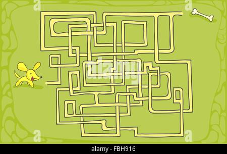 Kids Maze Game. Help dog find tasty bone. labyrinth puzzle design Stock ...