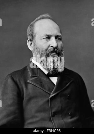 A portrait of James A. Garfield, the 20th President of the United ...