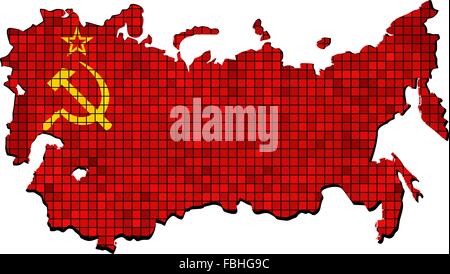Soviet Union, USSR, map with flag Vector illustration Stock Vector ...
