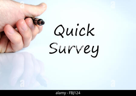 Quick survey text concept isolated over white background Stock Photo ...