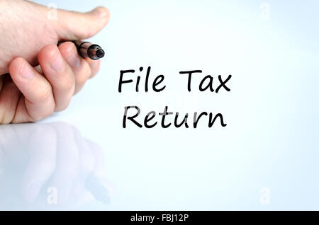 File tax return text concept isolated over white background Stock Photo ...