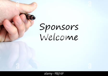Sponsors welcome text concept isolated over white background Stock ...