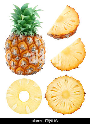Set of fresh pineapple ring Stock Photo - Alamy