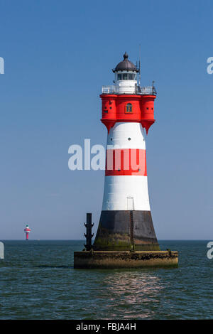 Lighthouse Roter Sand (red sand) at the Weser mouth, Germany, Bremen ...