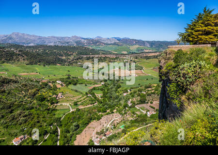 Andalusia landscape, countryside road and rock in Ronda, Spain Stock ...