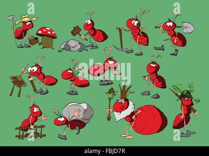 A vector illustration of a colony of ants working together, can be ...