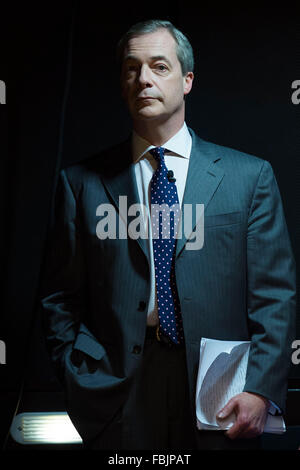 UKIP Leader Nigel Farage speaks with protesters as he campaigns for ...