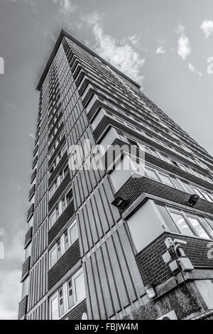 tower block of divis flats with british army base on roof falls road ...