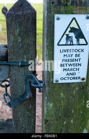 Livestock Warning Sign Stock Photo - Alamy