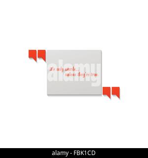 inverted commas sign and text box isolated on white background. vector ...