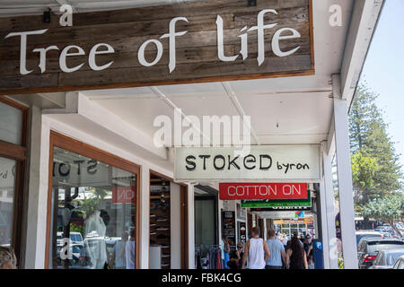 Byron bay town centre and high street shops and stores, New South Wales ...