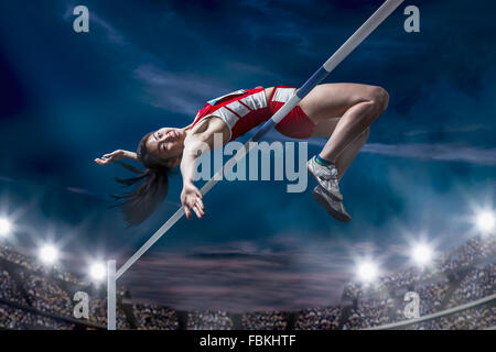Japanese female high jump athlete Stock Photo - Alamy