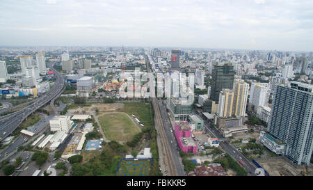 A aerial view of Makkasan airport rail link station Bangkok, Thailand ...