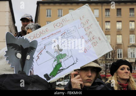 Demonstration on Place Bellecour with environmental groups and nature ...