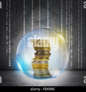 Pile of coins in bubble Stock Photo - Alamy