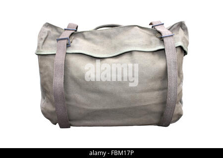 old military backpack isolated on white background Stock Photo - Alamy