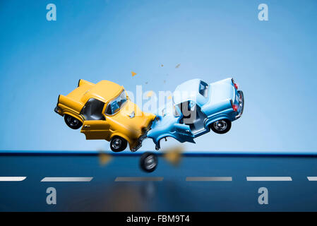 model toy cars accident on the road Stock Photo - Alamy
