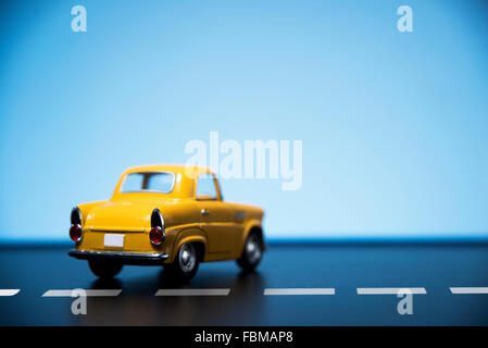 Classic fifties scale model toy car from back view Stock Photo - Alamy