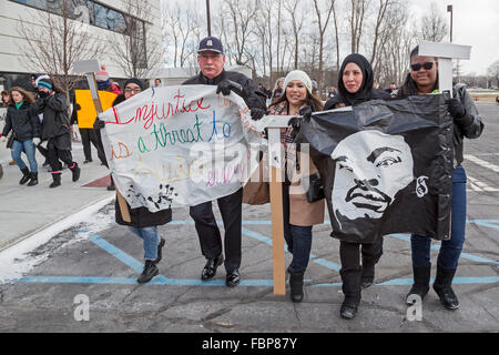 Dearborn, Michigan, USA. 18th January, 2016. Led by local high school ...