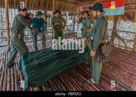 Reconstruction of Vietcong military base used in Vietnam war in the ...