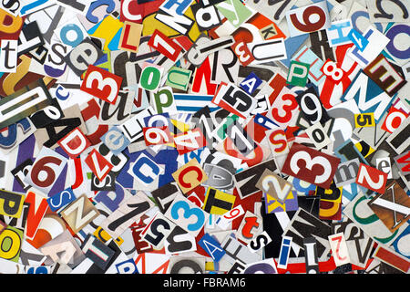 Newspaper, magazine alphabet with letters, numbers and symbols Stock ...