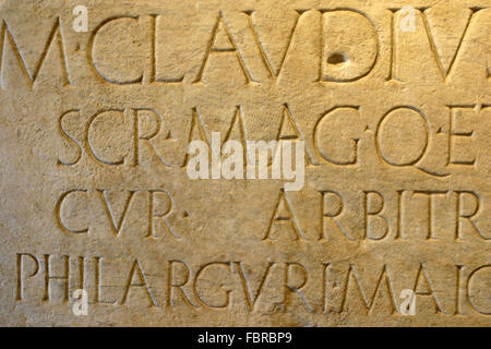Ancient Latin Writings Carved in Stone, Museum Nazionale Romano, in ...