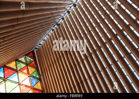 Stained glass window at The Cardboard Cathedral (designed by Shigeru ...