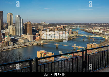 Bridges crossing the Monongahela River in Pittsburgh Pennsylvania Stock ...