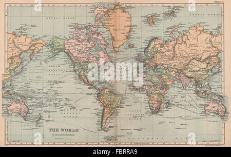 World on Mercator's Projection showing the British Empire. BARTHOLOMEW ...