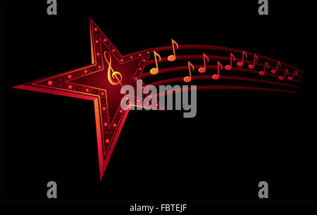 Pop music neon symbol. Disco dance popular 1980s art style light color ...