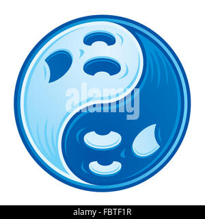 Ghost Yin Yang. Chinese Yin Yang symbol made from two spooky ghosts in ...