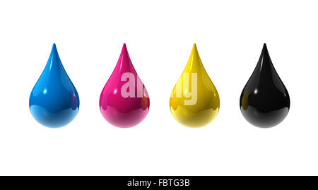 cmyk ink drops Stock Photo - Alamy