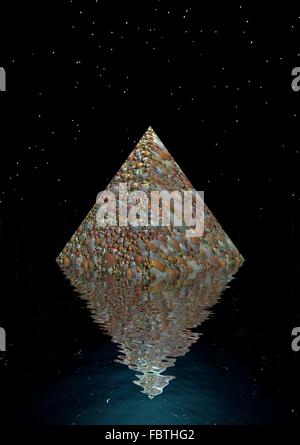 Vector Illustration of Red and Orange Pyramid Like Dual Letters of A ...