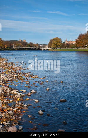 River Ness, Inverness, autumn colours, Highland, Scotland, UK Stock ...
