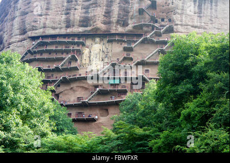 Maiji Mountain Grottoes statues Maiji district Tianshui City Gansu ...