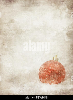 bauble over vintage paper, nice christmas background Stock Photo - Alamy