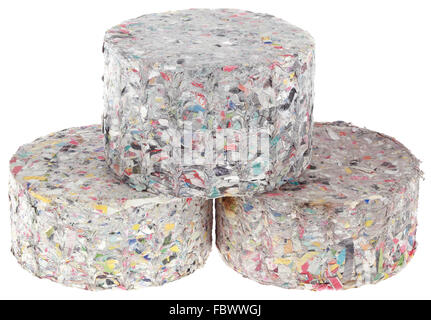 Stack of Compressed Paper Log Briquettes Cutout Stock Photo - Alamy