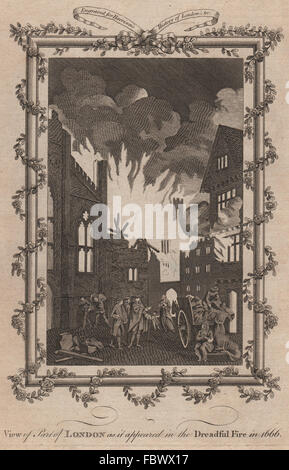 The Great Fire of London - 18th century engraving Stock Photo - Alamy