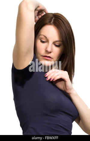 Woman Sweating Very Badly Under Armpit Stock Photo - Alamy
