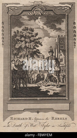 Richard II at the Peasant's Revolt and at the death of Wat Tyler, 1381 ...