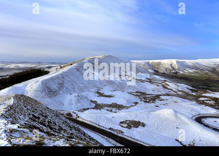 mam tor from lords seat winter snow derbyshire high peak district ...