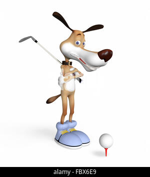Dog playing golf Stock Photo - Alamy