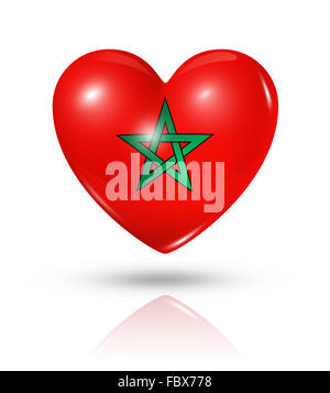 Heart Morocco flag on a white background. Vector illustration Stock ...