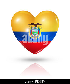 Ecuador flag background with heart shape Stock Photo - Alamy