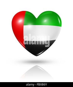 Heart with United Arab Emirates flag colors. I love UAE Stock Photo - Alamy