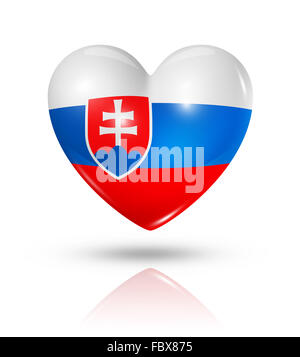 Heart Slovakia flag on a white background. Vector illustration Stock ...