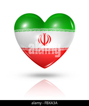 Heart Iran flag on a white background. Vector illustration Stock Photo ...