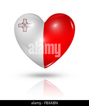 Malta flag heart button with clipping path Stock Photo - Alamy
