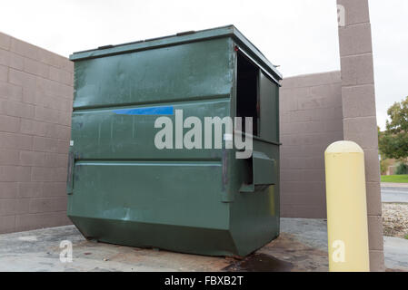 big green dumpster isolate background Stock Photo - Alamy